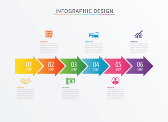 Infographics template with a six structure Vector Image