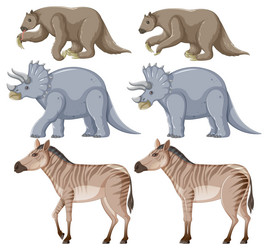 Set of various extinct animals Royalty Free Vector Image