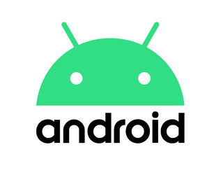 Android icon logo symbol green with name green Vector Image