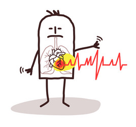 Cartoon man suffering because cardiac problems Vector Image