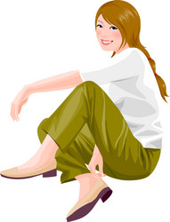 Side view of a girl standing Royalty Free Vector Image