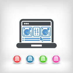 Deejay mixing console icon Royalty Free Vector Image