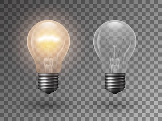 Retro light bulb on transparent background Vector Image