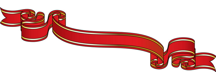 Red ribbon with golden stripes Royalty Free Vector Image