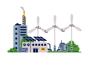 Factory as industrial manufacturing building Vector Image