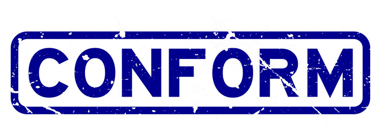 Grunge blue complied word rubber seal stamp Vector Image