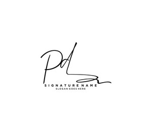 Letter pd signature logo template Royalty Free Vector Image