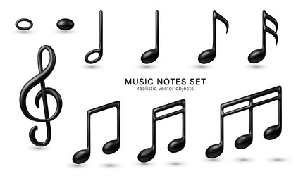 Music notes icons set Royalty Free Vector Image