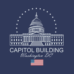 Capitol building on background of the map Vector Image