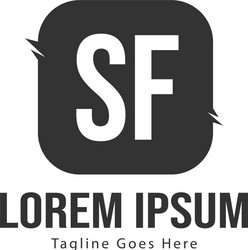 Initial sf logo template with modern frame Vector Image