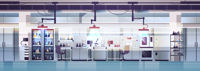 Modern lab interior empty no people chemical Vector Image
