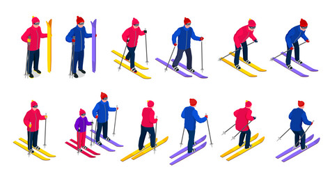 Skis isometric icon Royalty Free Vector Image - VectorStock