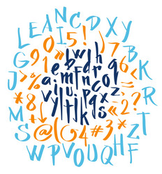 Hand lettering alphabet calligraphy font Vector Image