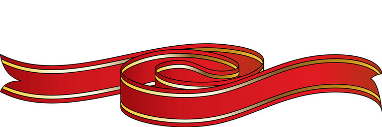 Red ribbon with golden stripes Royalty Free Vector Image