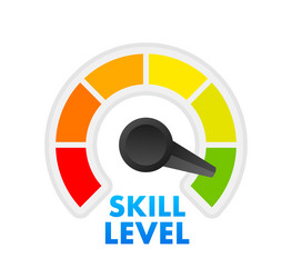 Skill levels growth meter indicator skills Vector Image