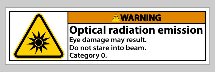 Safety instructions sign optical radiation Vector Image