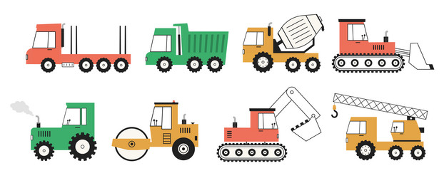 Construction Vehicle Emblems Royalty Free Vector Image