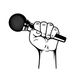 Human hand with microphone design element Vector Image