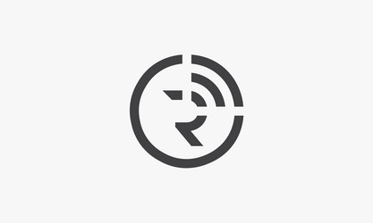 Letter r red color logo design isolated on white Vector Image