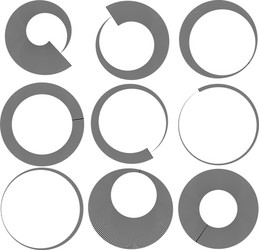 Radial lines in geometric forms Royalty Free Vector Image