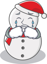 Crying snowflake character cartoon style Vector Image