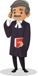 Cute judge girl cartoon character standing Vector Image