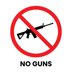 No guns sign sticker with text inscription Vector Image