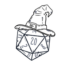 Dice d20 for playing dnd Royalty Free Vector Image