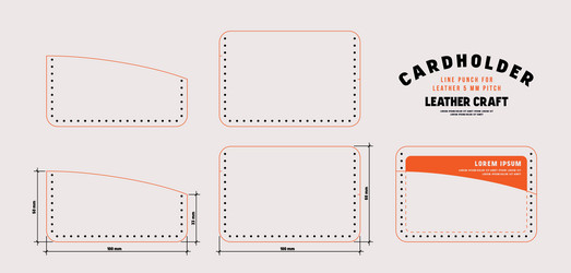 Leather craft sewing pattern for cardholder Vector Image