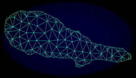 Polygonal network mesh map of pico island Vector Image