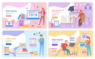 Best methods of self study concept man using Vector Image