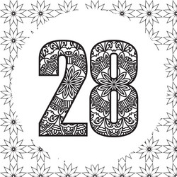 Mandala number coloring page for kids Royalty Free Vector