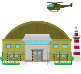 Military base camp side view Royalty Free Vector Image