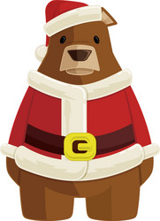 Cartoon santa claus riding polar bear Royalty Free Vector