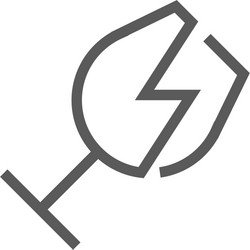 Isometric line fragile broken glass symbol Vector Image