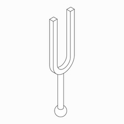 Resonance tuning fork Royalty Free Vector Image