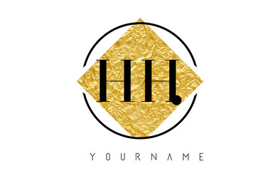 Golden letters hh logo with a minimalist design Vector Image