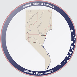Map of pope county in illinois Royalty Free Vector Image