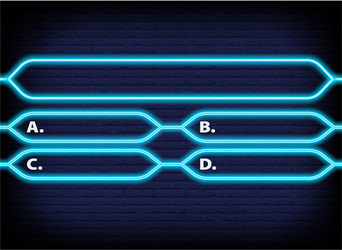 Neon quiz game template with question mark four Vector Image