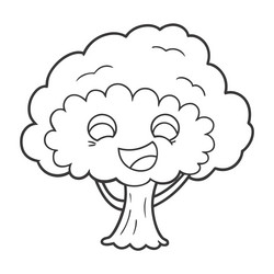 Outline of tree for coloring page Royalty Free Vector Image
