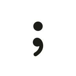 Semicolon symbol hand drawn with blue and pink Vector Image