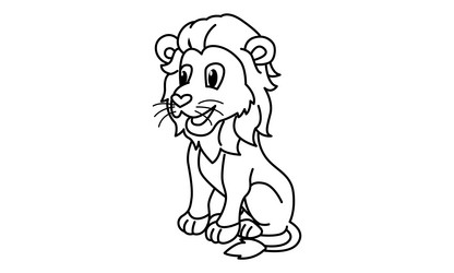 Lion cartoon coloring page for kids Royalty Free Vector