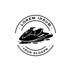 Jet ski emblem design logo concept Royalty Free Vector Image
