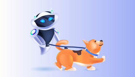Futuristic robot dog cartoon electronic robotic Vector Image