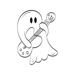 Spooky outline drawing - black and white Vector Image