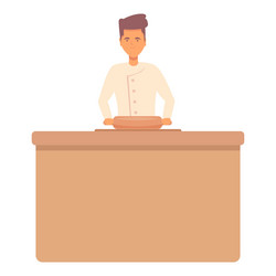 Chef cooking icon cartoon cook class Royalty Free Vector