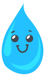 Cute smiling happy water drop Royalty Free Vector Image