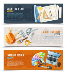 Construction architect vertical banners Royalty Free Vector