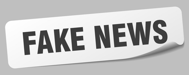 Fake news sticker label Royalty Free Vector Image