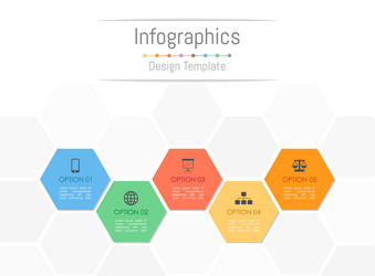 Infographic 5 options design elements Royalty Free Vector